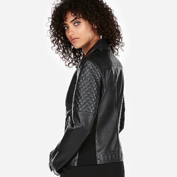 Express | Jackets & Coats | Nwt Express Black Leather Moto Jacket ...